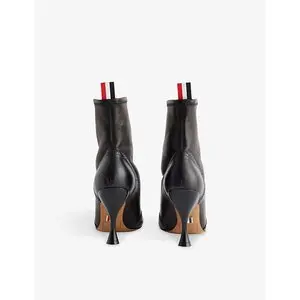 Thom Browne Wingtip Leather Heeled Ankle Boots