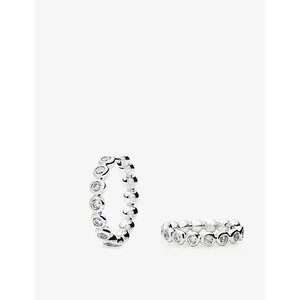 MISSOMA Tennis Medium Plated Brass And Cubic Zirconia Hoop Earrings - Silver