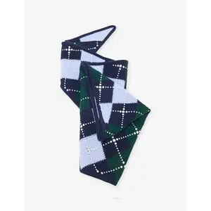 Maje Argyle Printed Wool Triangle Scarf