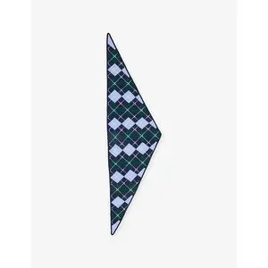 Maje Argyle Printed Wool Triangle Scarf