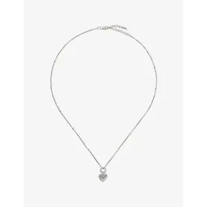 MISSOMA Mini Ridge Heart Charm Plated Sterling- Pendant Necklace - Silver