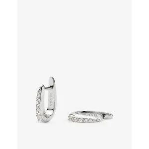 MISSOMA Pavé Claw Sterling- Plated Brass Huggies - Silver
