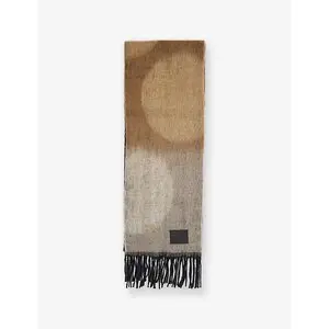 Paul Smith Polka-dot Fringed-trim Wool-blend Scarf - Brown