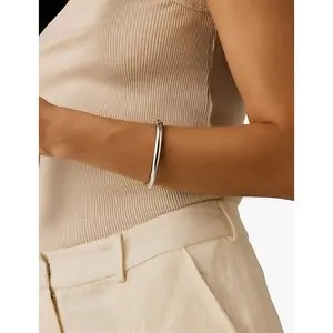 MISSOMA Chunky Round Hinged Platinum-plated Stainless-steel Bangle