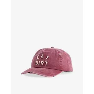 DUKE + DEXTER Eat Dirt Embroidered Cotton Cap - Washed Red