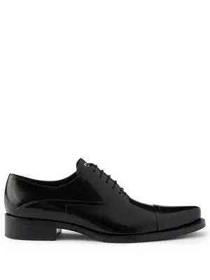 Prada Laced Leather Shoes - Black