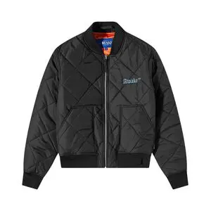 AWAKE NY Quilted Patch Bomber Jacket - Black