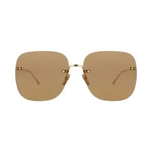 Gucci Square-frame Metal Sunglasses /brown - Gold