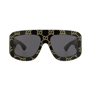 Gucci Shield-frame Recycled Acetate Sunglasses /grey