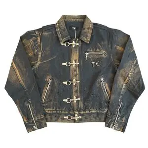 THUG CLUB Two Tone Washed Jacket 'rust/black - Red