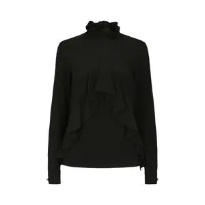 Givenchy Ruffled Silk Blouse - Black