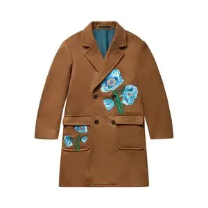 AWAKE NY Floral Oversized Overcoat 'mocha