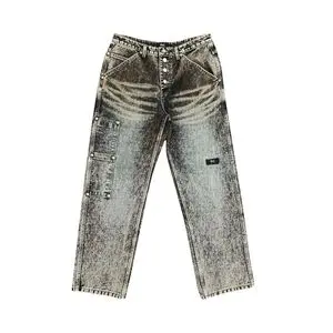 THUG CLUB Iron Faded Denim Pants - Blue
