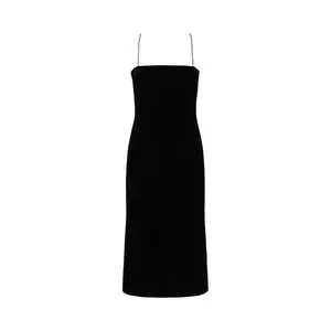 FERRAGAMO Midi Tube Dress With Twisted Chain Straps - Black
