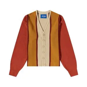 AWAKE NY Striped Cardigan 'rust - Orange
