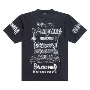 Balenciaga Diy Metal T-shirt 'faded /white - Black