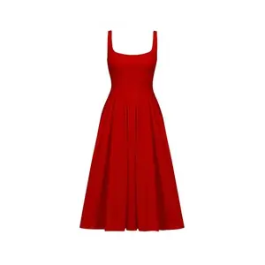 AVENUE 8 Mid-length Poplin Dress - Red