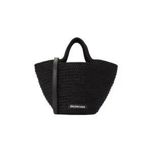 Balenciaga Ibiza Basket Bag With Strap - Black