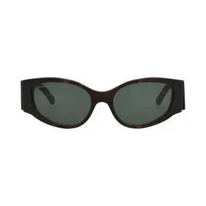 Balenciaga Cat Eye Frame Recycled Acetate Sunglasses 'havana/green - Brown