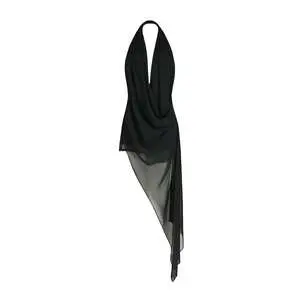 AVENUE 8 Chiffon Mini Draped Dress - Black