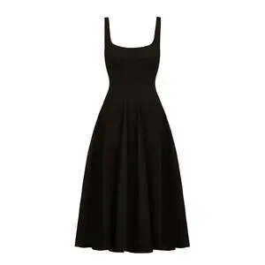 AVENUE 8 Mid-length Poplin Dress - Black