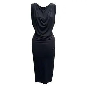 IMAATU Oshun Dress Sculpting Elastic Viscose Waterfall Drape Midi