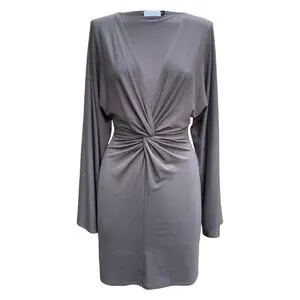 IMAATU Eclipse Knot Front Deep V-neck Sculpting Viscose Mini Dress