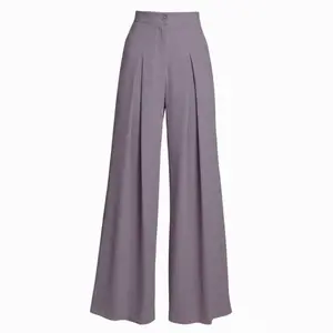 IMAATU High-waist Wide-leg Palazzo Trousers With Pockets - Purple