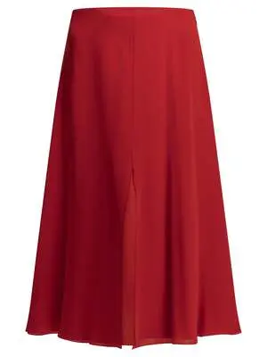 Valentino Garavani Pure Silk Georgette High-waisted Flared Midi Skirt