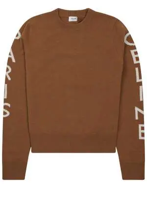 Celine Wool Logo Sweater - Brown
