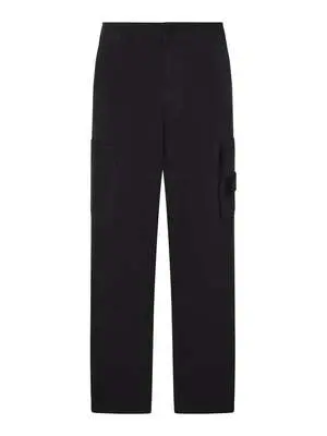 Stone Island Cotton Loose Fit Cargo Pants - Black