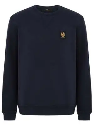 Belstaff Cotton Long Sleeve Loopback Sweatshirt - Blu