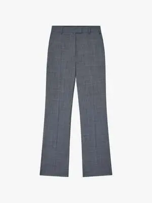 GANNI Slim-fit Button & Zip Wool-blend Pants With Belt Loops And Double Welt Pockets