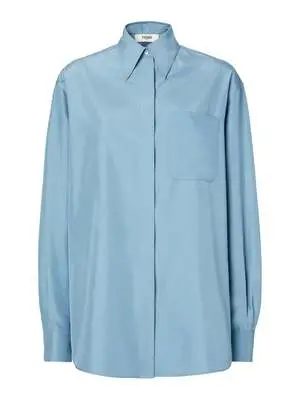 Fendi Logo Silk Shirt - Azure