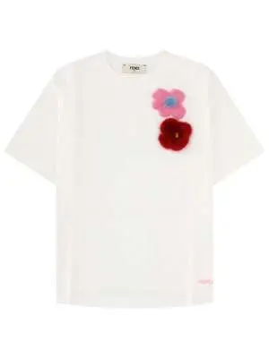 Fendi Spille Sunny Side Flowers Cotton T-shirt