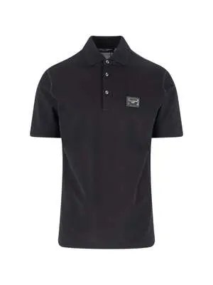 Dolce & Gabbana Classic Polo With Signature Logo - Black
