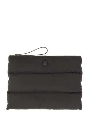 Moncler Caradoc Computer Case With Leather Inserts - Black