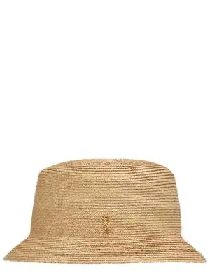 Saint Laurent Straw Fedora Hat - Beige