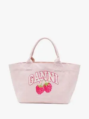 GANNI Graphic Print Mini Top-handle Bag - Rosa
