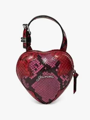 GANNI Mini Handbag With Python Print