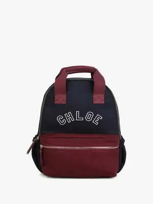 Chloé Mini Cotton Bag, 36 Cm X 28 Cm X 12 Cm With Embroidered Logo And Adjustable Strap - Blu