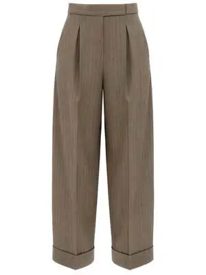 Max Mara Pinstripe Wool Trousers