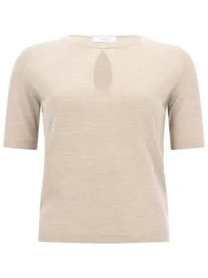 Max Mara Silk-blend Keyhole Top