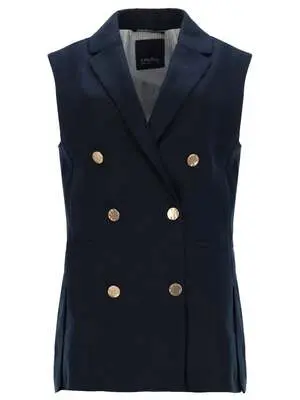 Max Mara Double-breasted Linen Vest - Blue