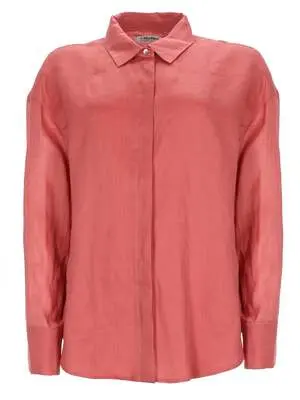 Max Mara Comfort-fit Ramie Shirt - Red