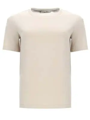 Max Mara Nancy Logo Lettering T-shirt - Beige