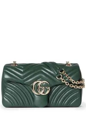 Gucci Gg Marmont Mini Lamb Leather Shoulder Bag - Green