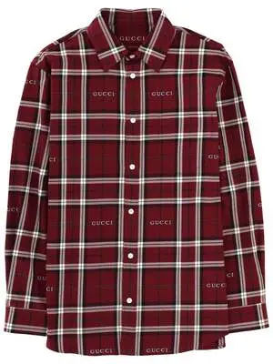 Gucci Logo Cotton Shirt - Bordeaux