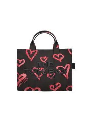 Marc Jacobs Canvas Tote Bag With Heart Print