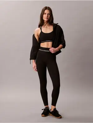 Calvin Klein Icon Sport Wide Waistband 7/8 Leggings - Black